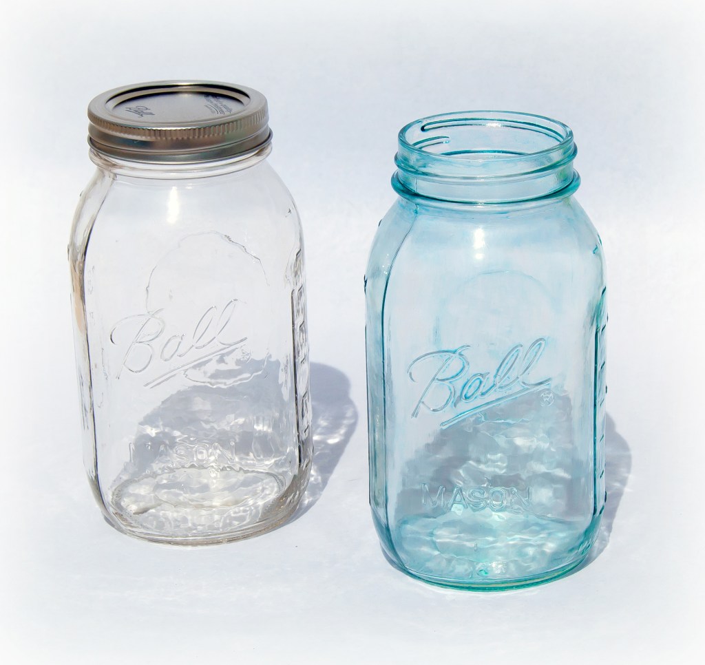 DIY “Vintage” Blue Mason Jars | The Little GSP